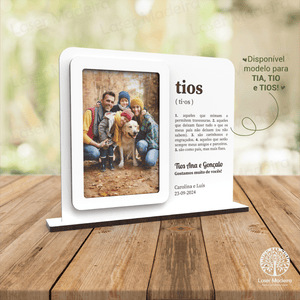 Moldura com Definição de Tia/ Tio/ Tios | Laser Madeira